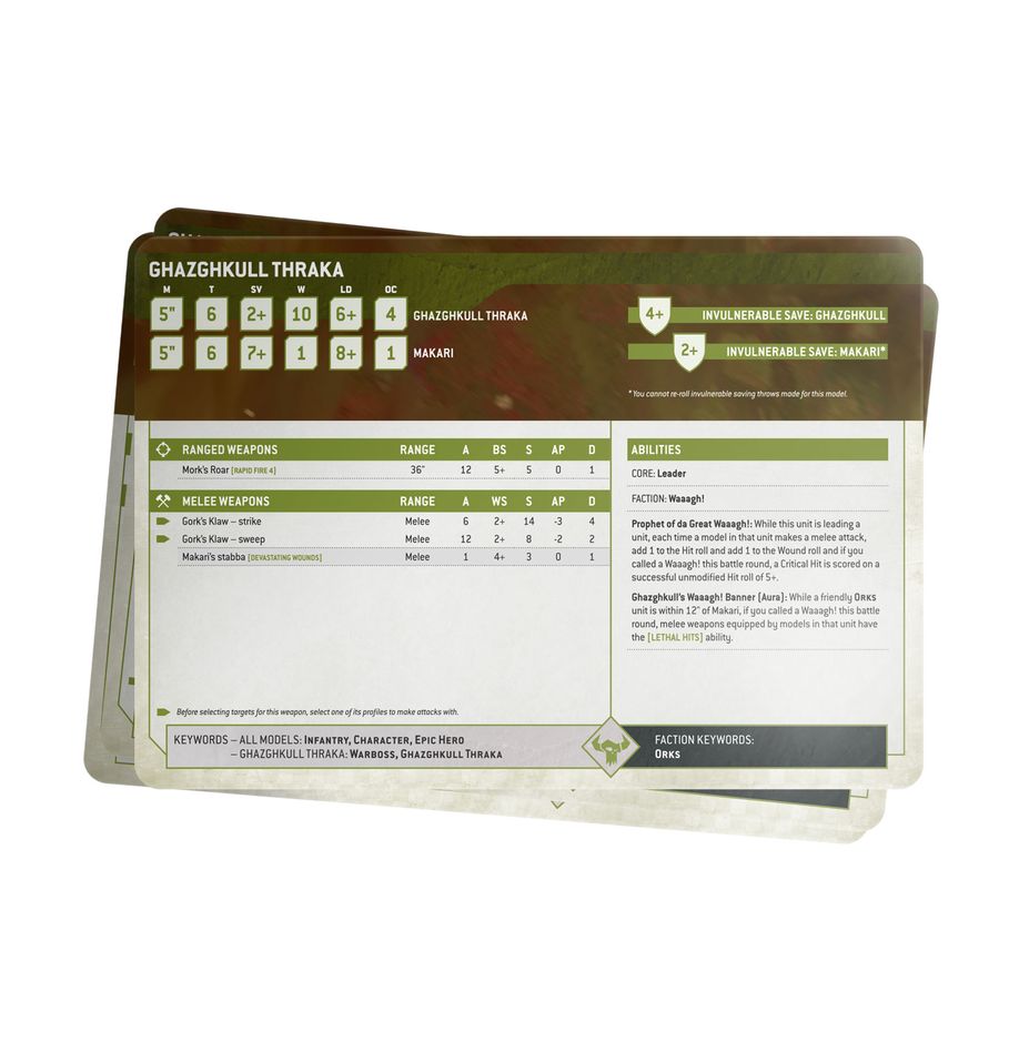 Warhammer Datasheet Cards: Orks (50-02) - Gamebreaker