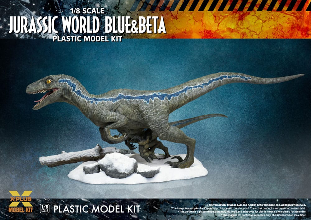 Jurassic World Plastic Model Kit 1/8 Dominion Velociraptor Blue & Beta ...