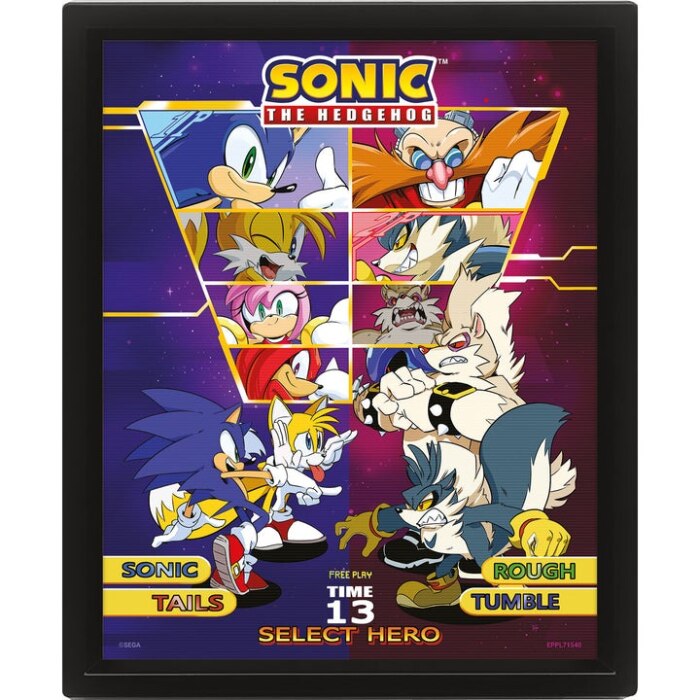 Sonic The Hedgehog (Select Your Fighter) 10 X 8" 3D Lenticular Poster ...