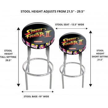 Street Fighter II Bandai Adjustable Height Upholstered Bar Stool ...