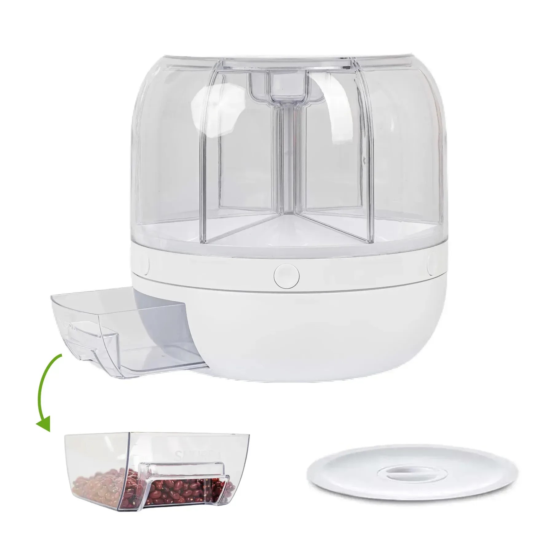6 Compartment Bulk Food Dispenser with Dispenser / Kitchen Rotating ...