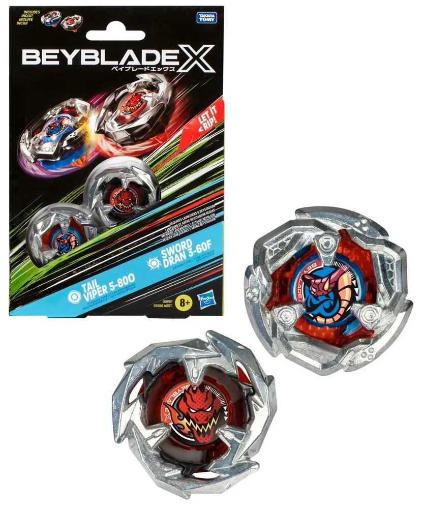 BEYBLADE X - Tail Viper 5-80O & Sword Dran 3-60F Dual Pack - Gamebreaker