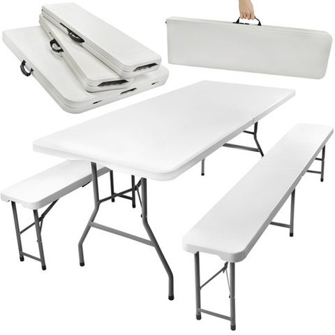 Folding garden table 180cm + 2 benches - Gamebreaker