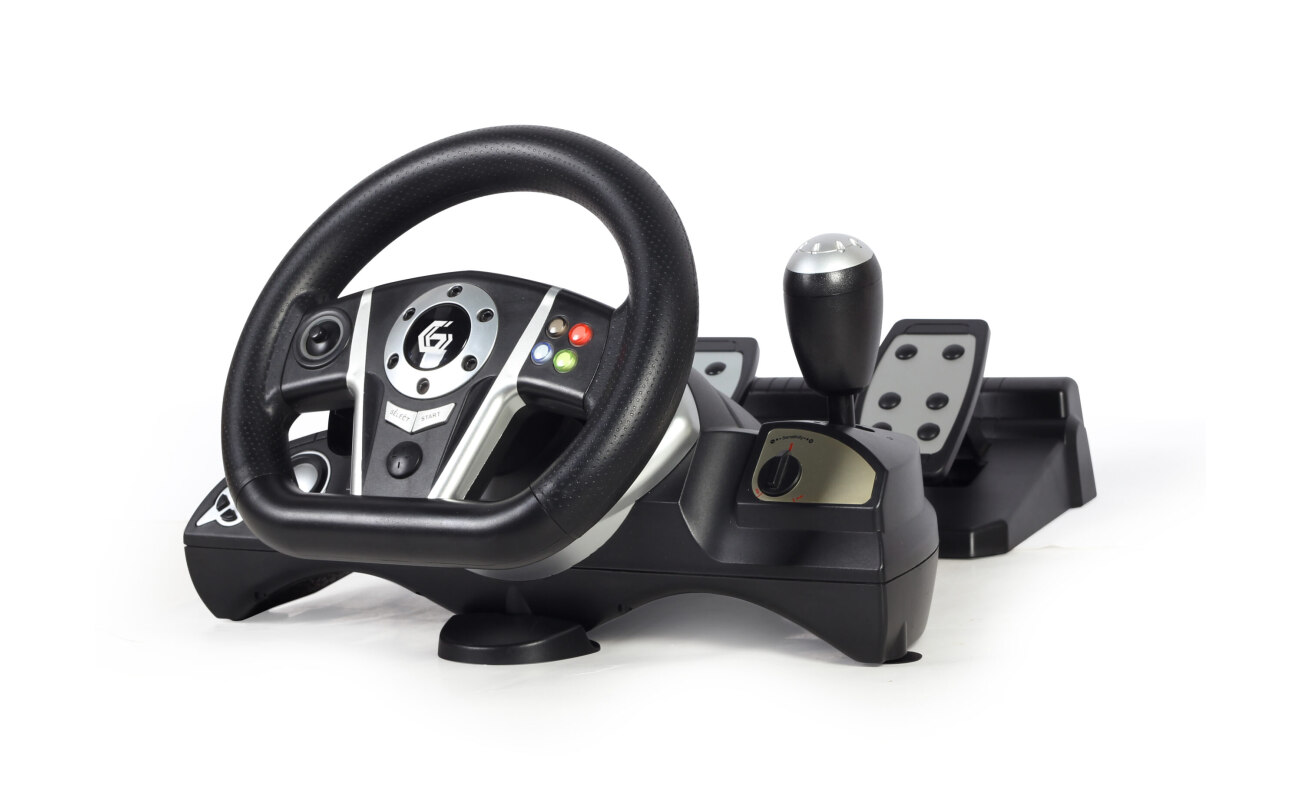 Vibration racing wheel with pedals (PC/PS3/PS4/SWITCH) - Gamebreaker