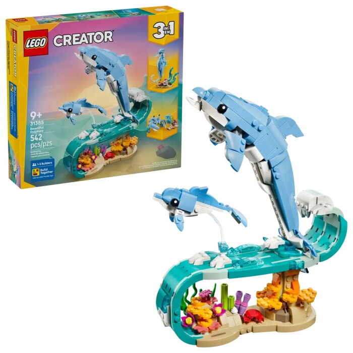 LEGO Creator 3-in-1 31385 Sea Animals: Beautiful Dolphins - Gamebreaker