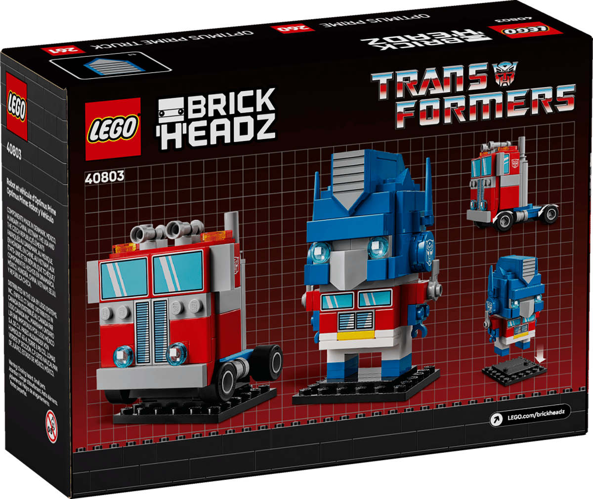 LEGO 40803 BrickHeadz Optimus Prime Robot and Vehicle - Gamebreaker